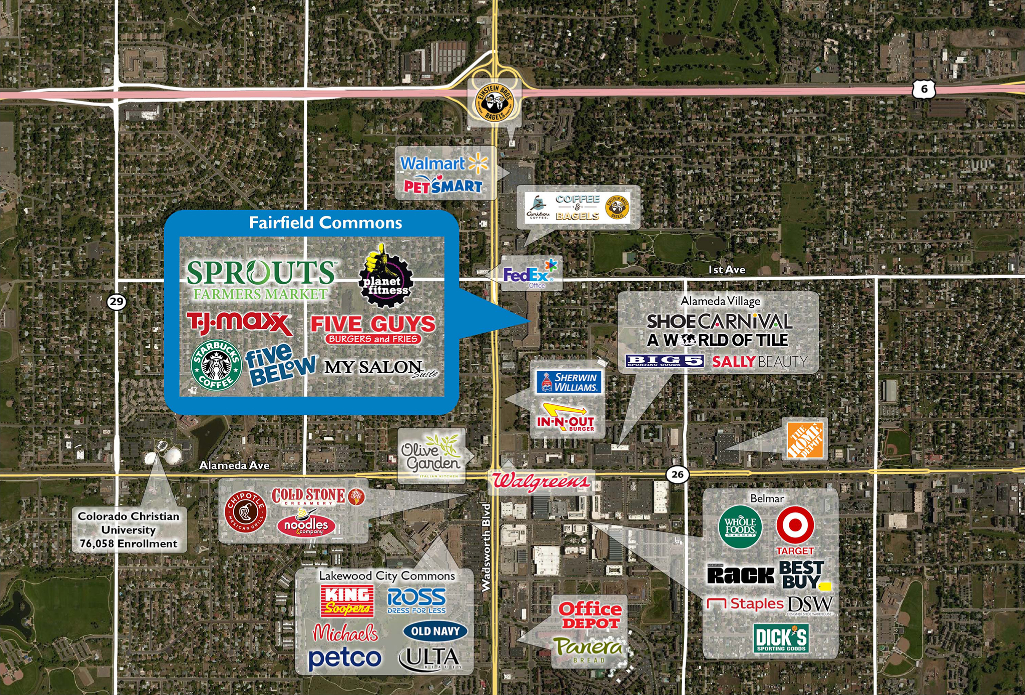 Retail Space for Lease in Lakewood, CO | Fairfield Commons | PECO